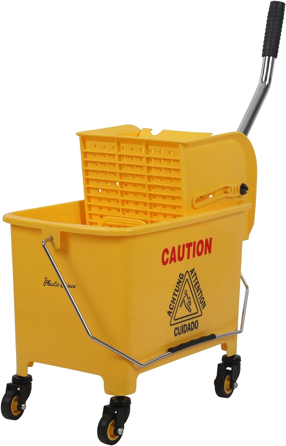 20-QT Side Press Mop Bucket and Wringer, Yellow – PlasticPrince