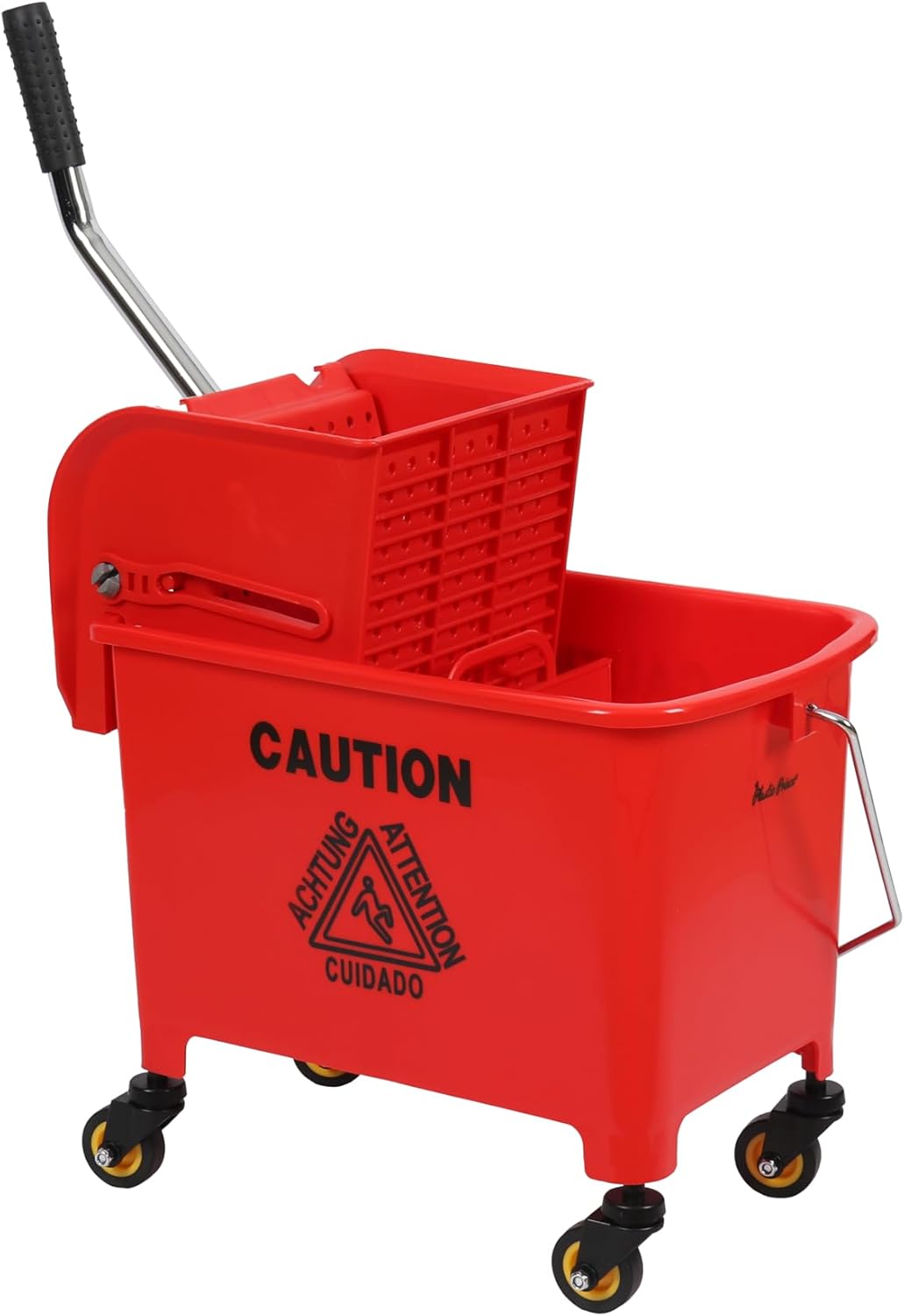 20-QT Upward Press Mop Bucket and Wringer, Red – PlasticPrince